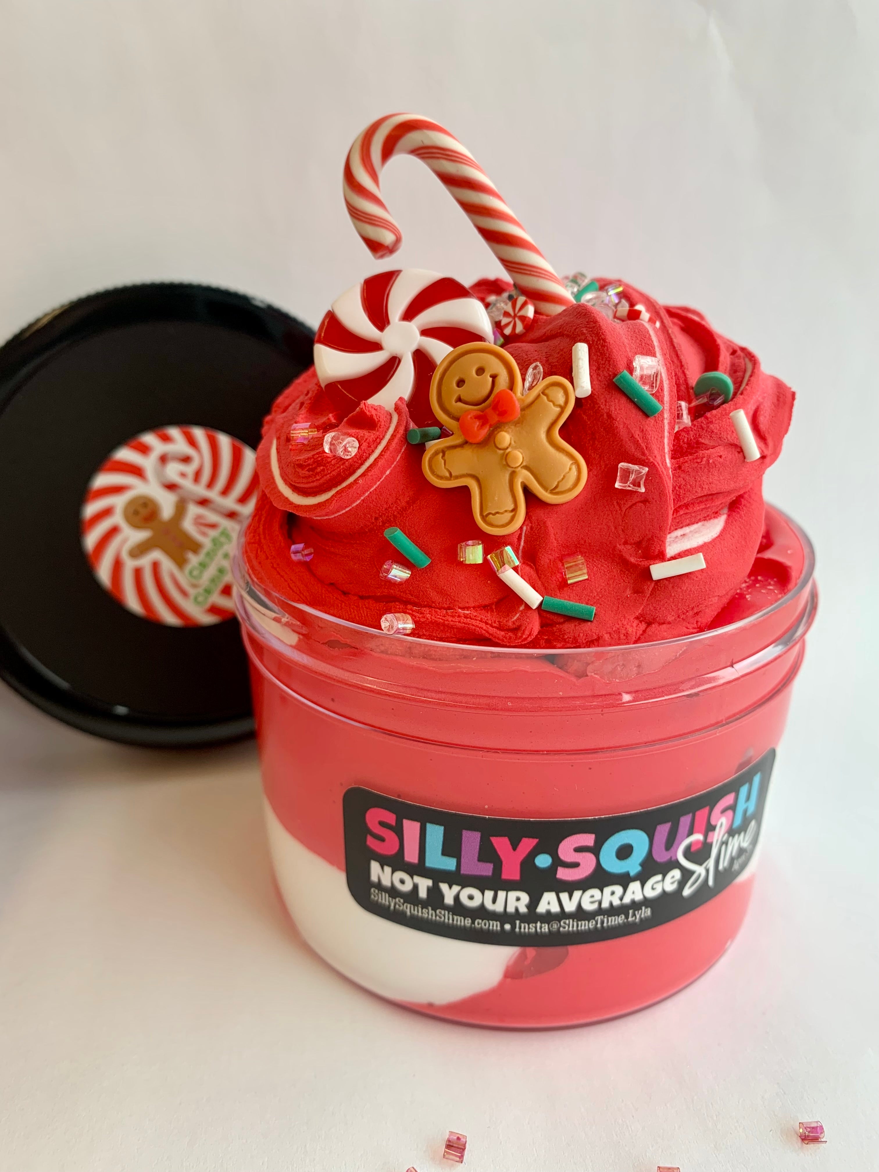 Candy Cane Lane Holiday Slime – Silly Squish Slime